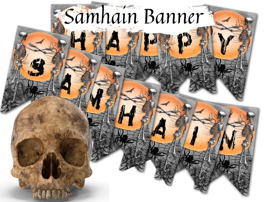HAPPY SAMHAIN BANNER, Wicca Sabbat Festival Feier Wimpelkette ...
