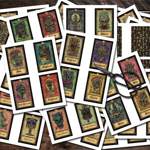 CELTIC SKULL TAROT Full Deck to Print at Home, Halloween Gothic Oracle ...