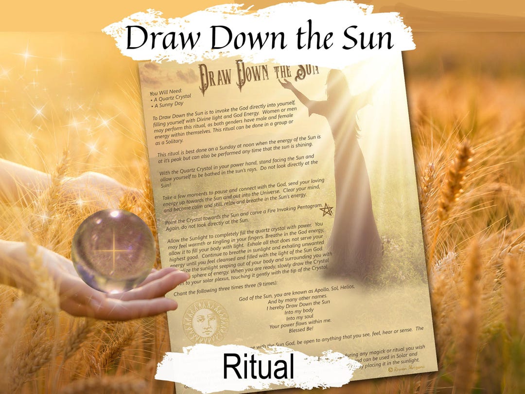 DRAW DOWN SUN, Wicca Solar Spell Magic, Summer Solstice, Litha High ...