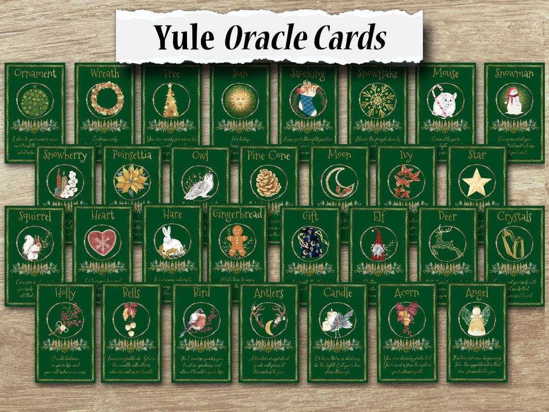 YULE ORACLE, Tarot Inspirational Message Cards, Wicca Sabbat Winter ...