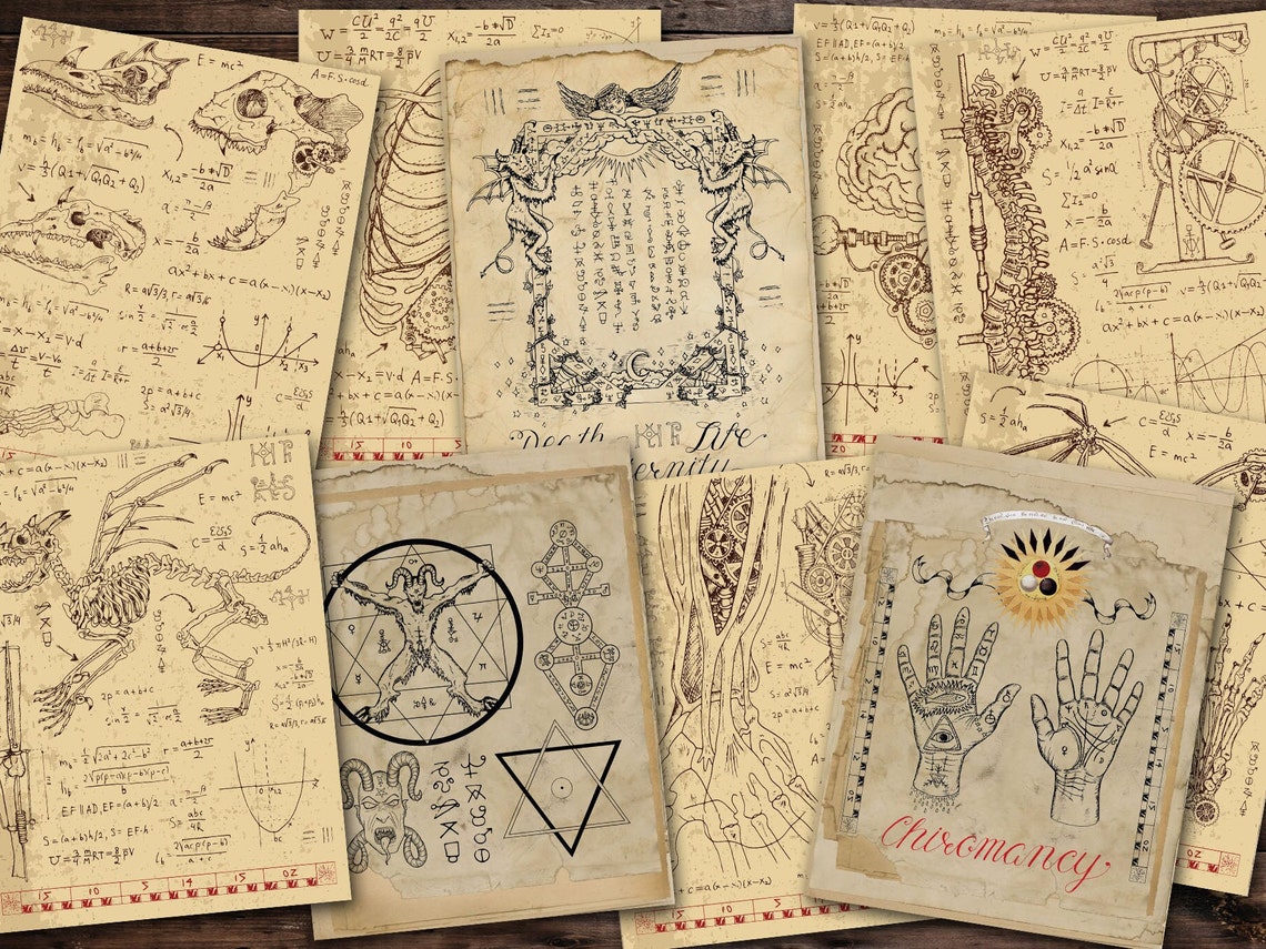 Alchemy Journal: Devil's Bible Grimoire - Occult Sigils, 50 Printable ...