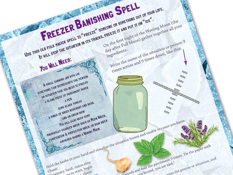 Freezer Banishing Spell: the Ultimate "leave Me Alone" Magic, Printable ...