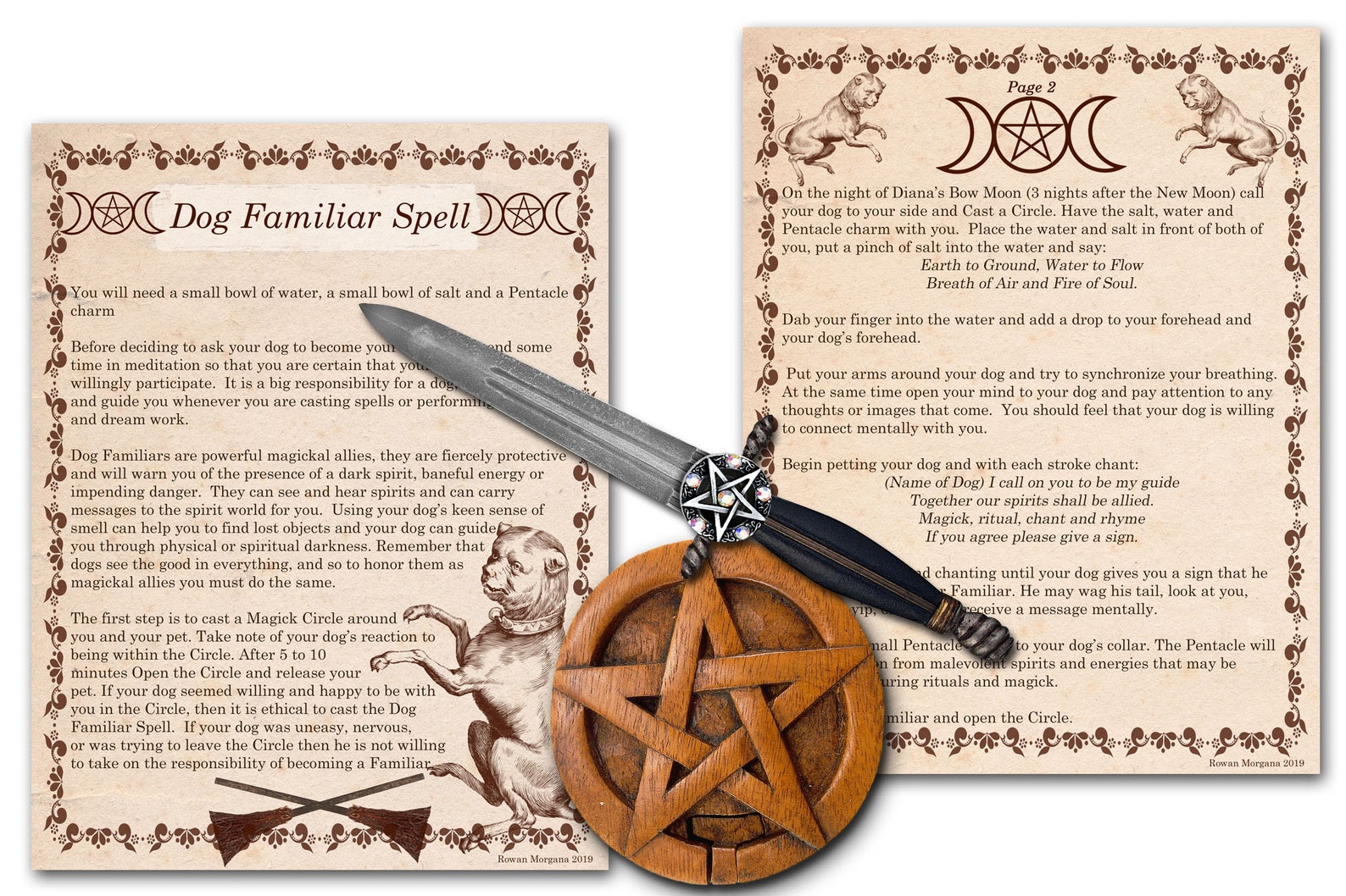 DOG FAMILIAR SPELL Get a Dog Familiar 2 Printable Pages | Etsy