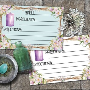 IMBOLC RECIPE CARDS, 3 Printable Cards, Record Your Witchy Recipes ...