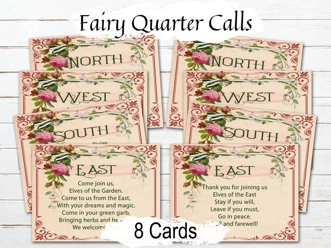 FAIRY CALL the QUARTERS, Summon the Fey, Magick Faery Circle Cards for ...