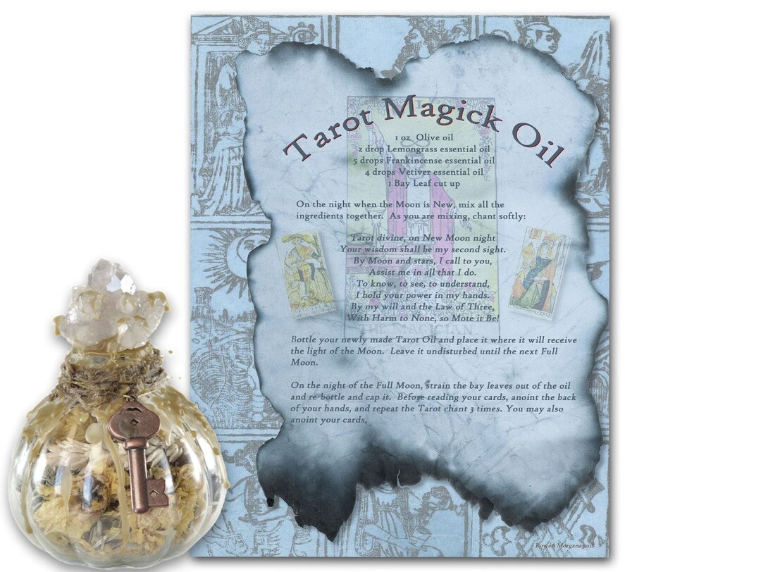 TAROT OIL Recipe, Printable Essential Oil Card Blessing Recipe for ...