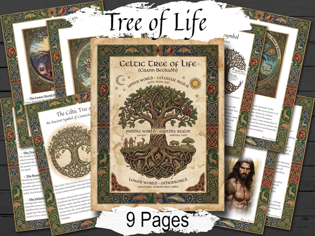 Celtic Tree of Life: Druid Yggdrasil, Printable Guide, Book of Shadows ...