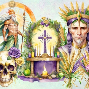 Lughnasadh Clipart Set: Pagan Ritual Graphics, Commercial Use, 47 ...