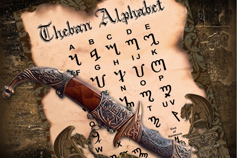 THEBAN MAGICK ALPHABET Used to Write Secret Spells Witches | Etsy