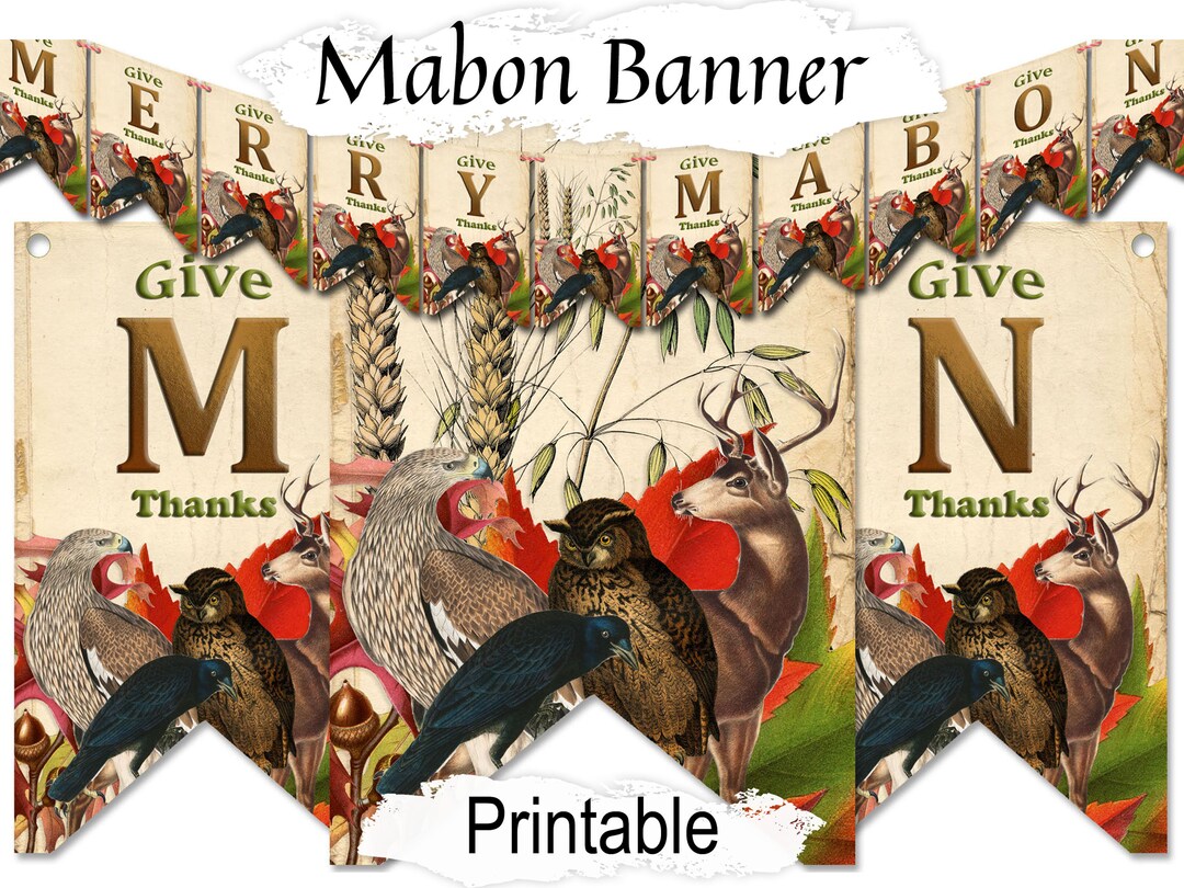 MABON BANNER, Pagan Altar Garland Decoration, Wicca Sabbat Festival ...