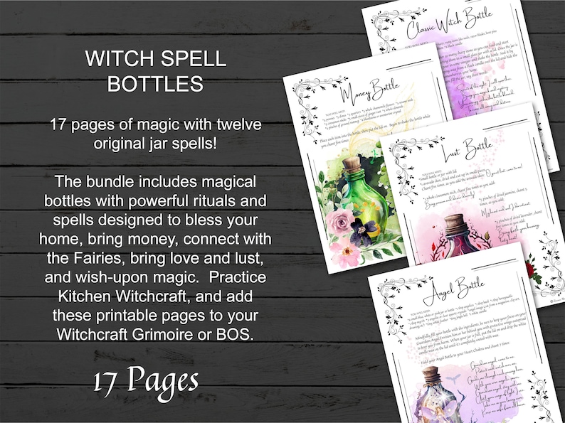 Witch Spell Bottles Bundle: Enchant Your Life With 12 Original Jar ...