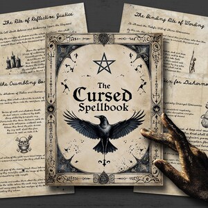The Cursed Spellbook: Distressed Parchment, Ancient Witchcraft Spells ...