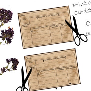 WITCH SPELL CARDS, Printable 6" X 4", Keep Track of Your Spells ...