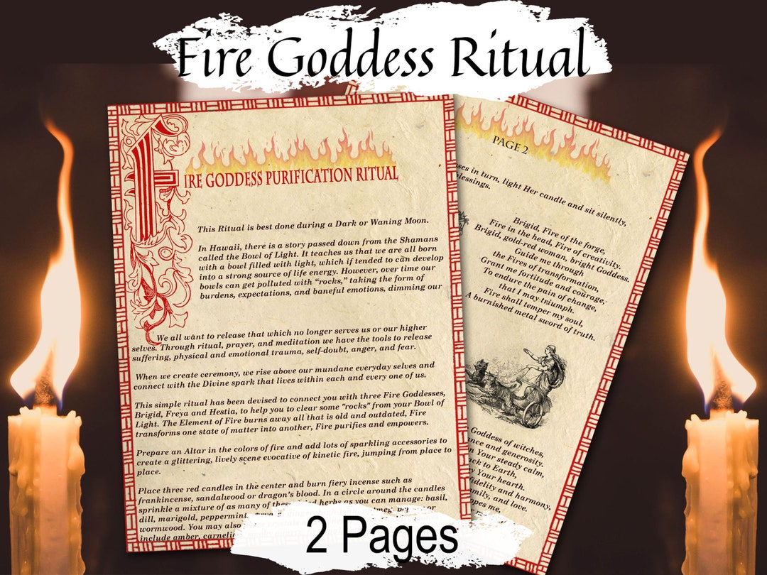 FIRE GODDESS, Purification Ritual, Wicca Witchcraft Candle Fire Magic ...