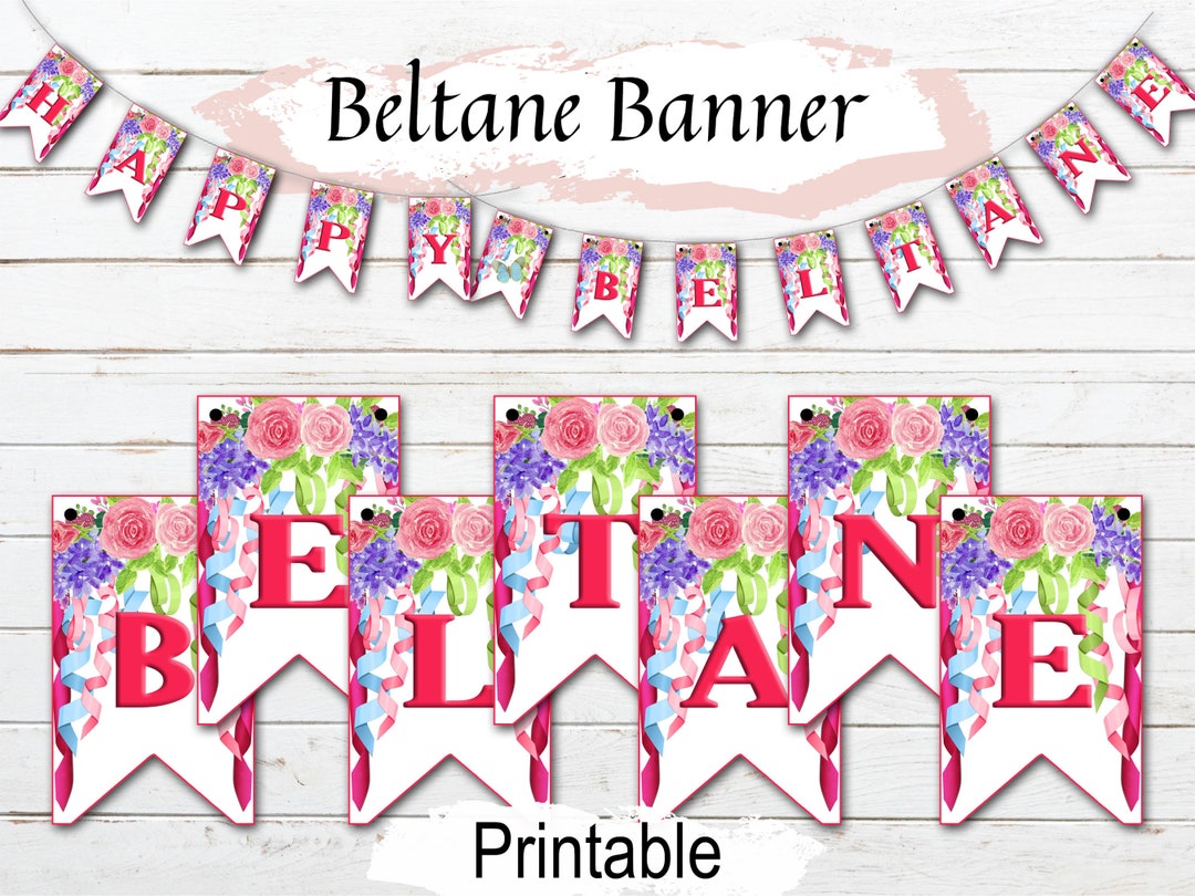 Beltane Banner: Pagan Altar Garland, Wicca Sabbat Decoration (printable ...