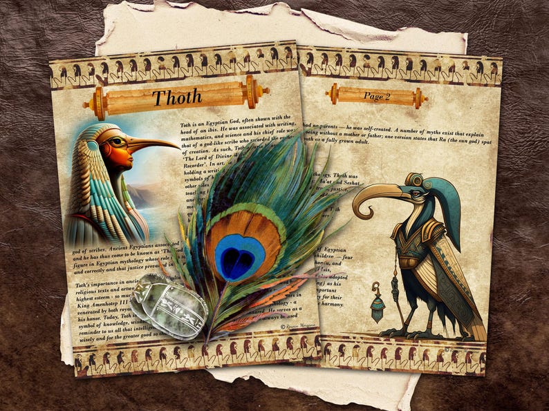 Thoth: the Egyptian God of Wisdom, Writing, and the Emerald Tablets - Etsy