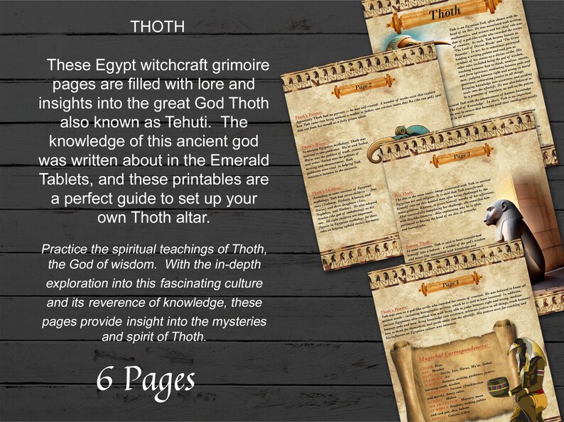 Thoth: the Egyptian God of Wisdom, Writing, and the Emerald Tablets - Etsy