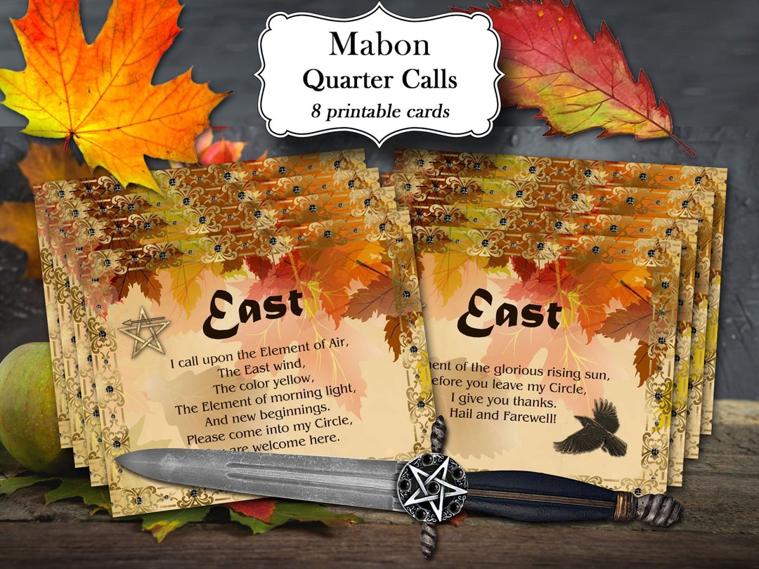 MABON QUARTER CALLS, 8 Cards to Call and Release the Quarters, Make ...