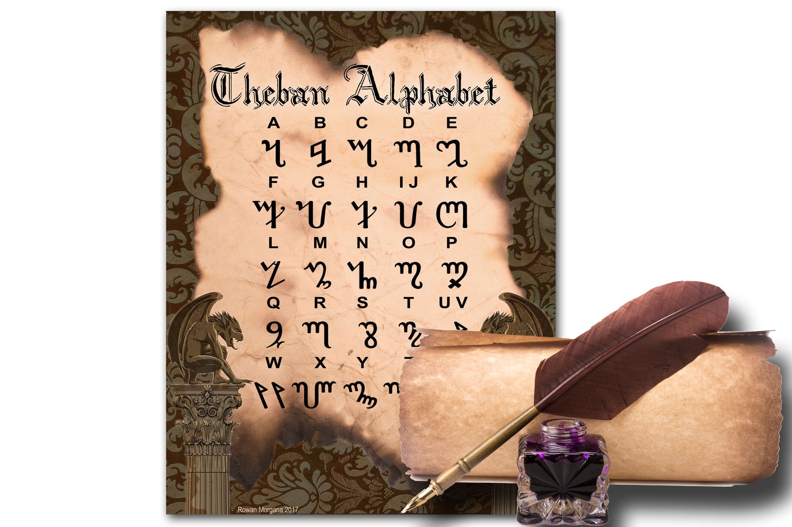 THEBAN MAGICK ALPHABET for writing secret spells Printable | Etsy