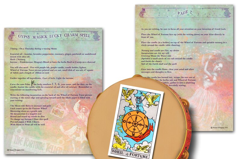 GYPSY MAGICK Lucky Charm Spell 2 Printable Pages Gypsy | Etsy
