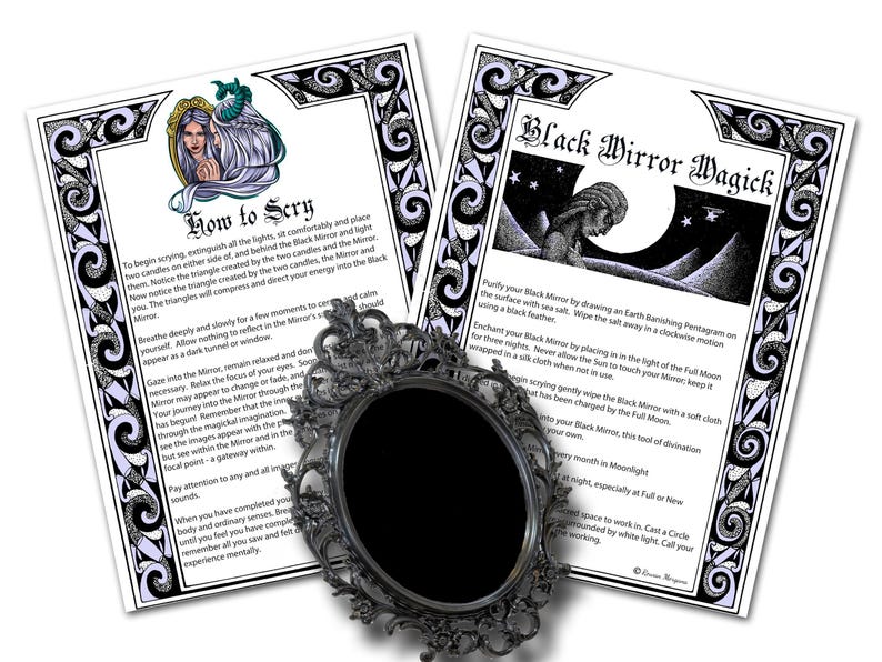 Black Mirror Magic: A Guide to Scrying and Spiritual Insight, Printable ...