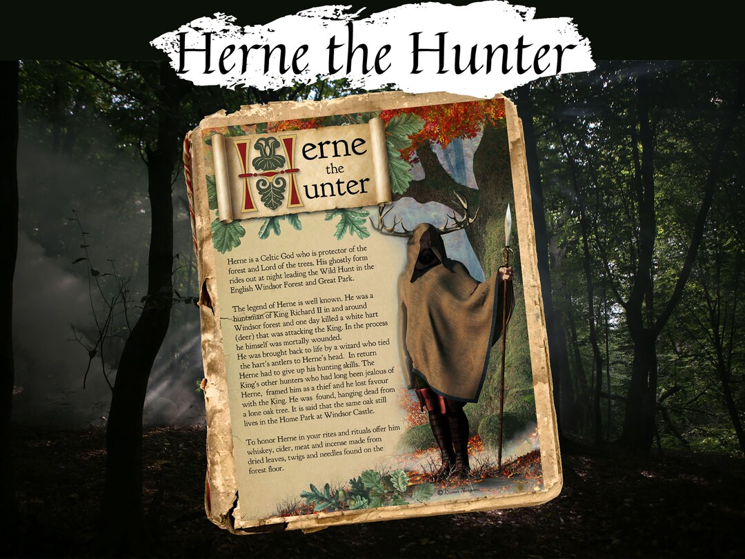 HERNE the HUNTER, God of Wild Hunt, Cernunnos Legend, Horned God ...