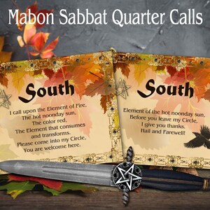MABON QUARTER CALLS, 8 Cards to Call and Release the Quarters, Make ...