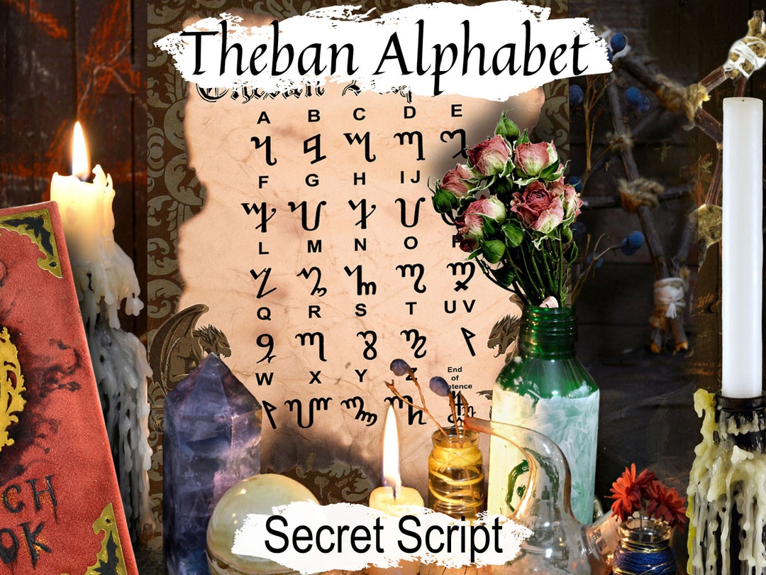 THEBAN ALPHABET, the Mystical Script for Modern Magic, Occult Celestial ...