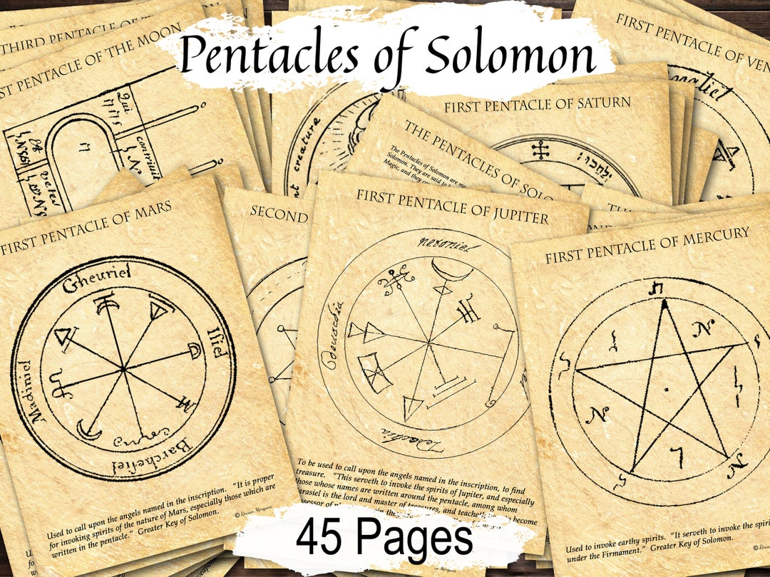 Pentacles of Solomon: 7 Powerful Seals & Sigils, 45 Printable Pages - Etsy