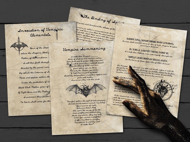 The Cursed Spellbook: Distressed Parchment, Ancient Witchcraft Spells ...