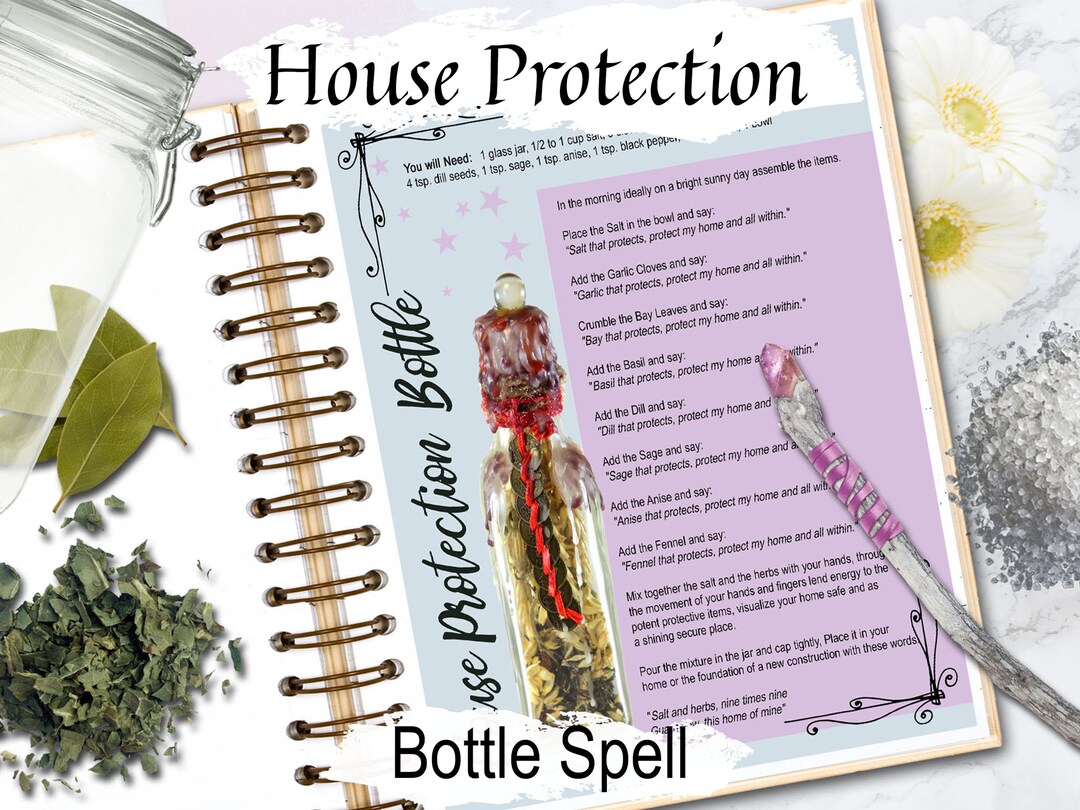 HOUSE PROTECTION BOTTLE, Wiccan Magic Spells, Witch Jar Spell Recipe ...