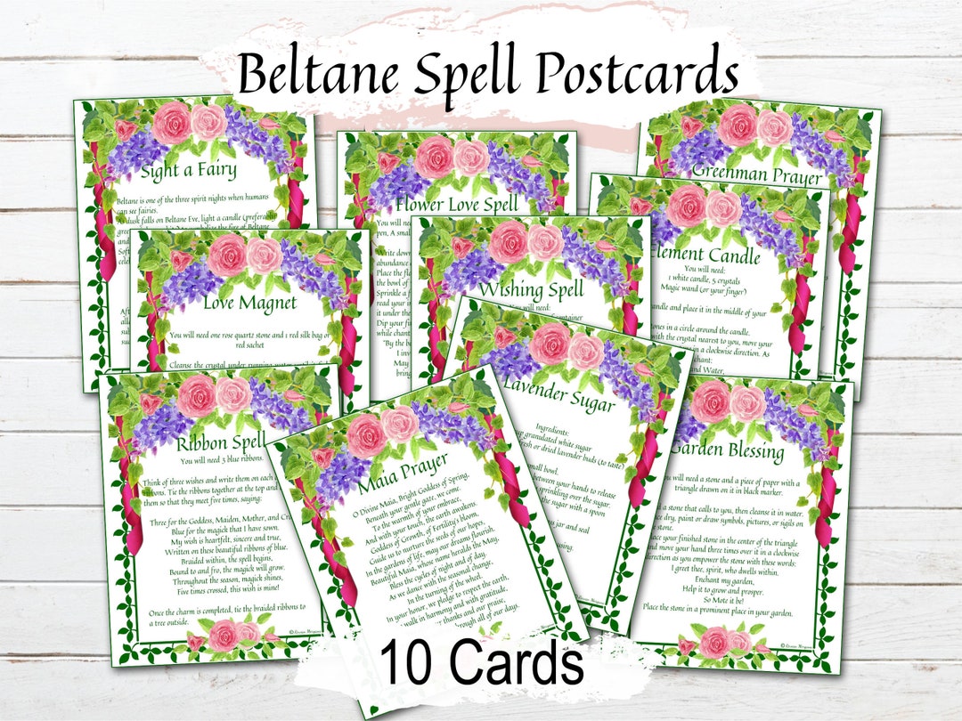 BELTANE SPELL CARDS, Enchanting Spells, Unlock the Magic of Spring, 10 ...