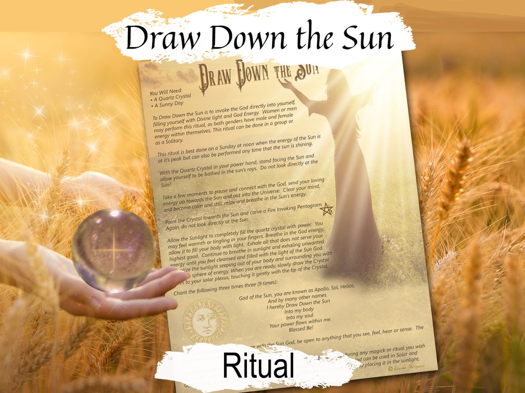 DRAW DOWN SUN, Wicca Sun Solar Spell Magic, Summer Solstice, Litha High ...