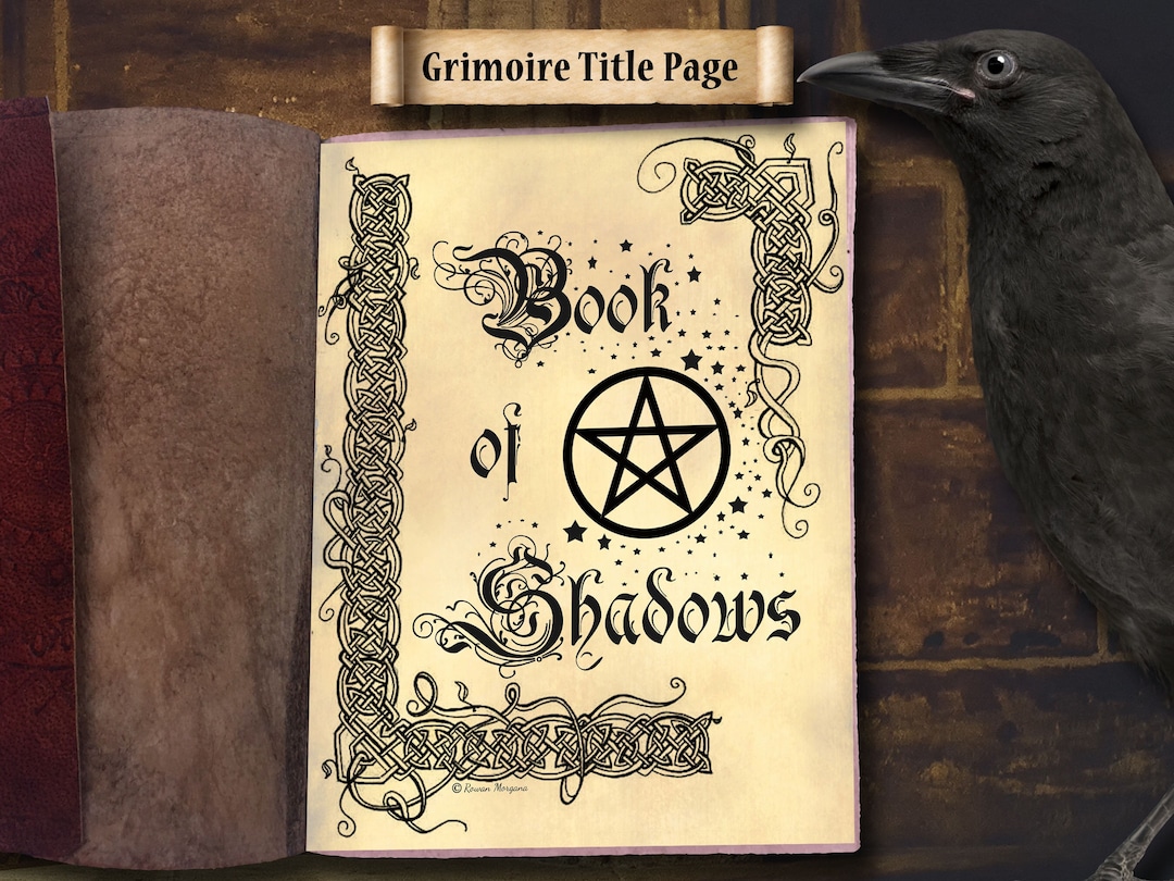 GRIMOIRE FRONT PAGE, Printable for Your Book of Shadows Title Page or ...
