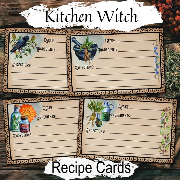 Halloween Recipe Cards - Etsy
