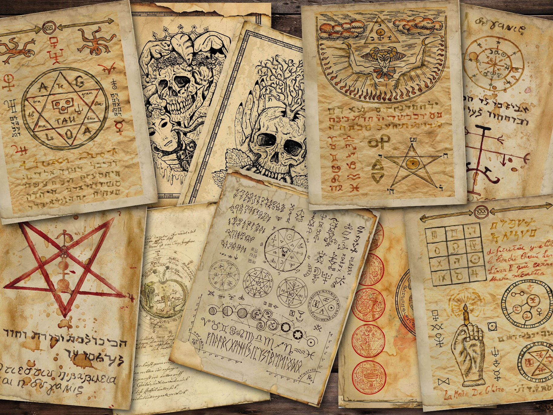 Alchemy Journal: Devil's Bible Grimoire - Occult Sigils, 50 Printable ...