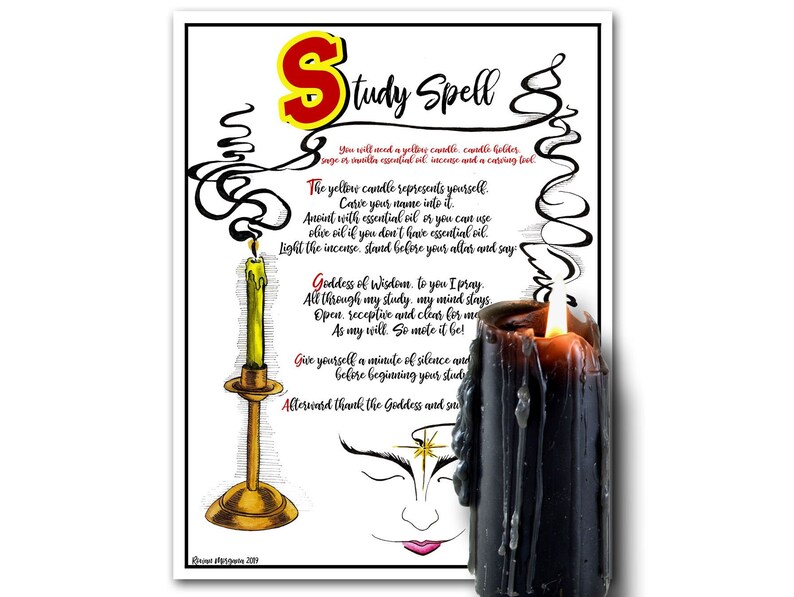 STUDY SPELL Charmed Style Learning Spell for Good Marks - Etsy