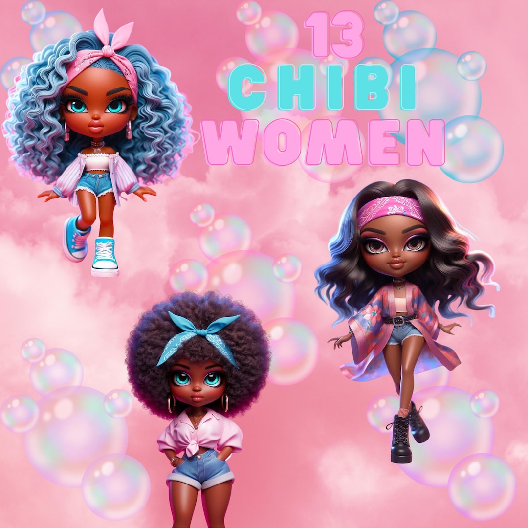 Chibi Bratz Style PNG Bundle Characters for Digital Downlod - Etsy