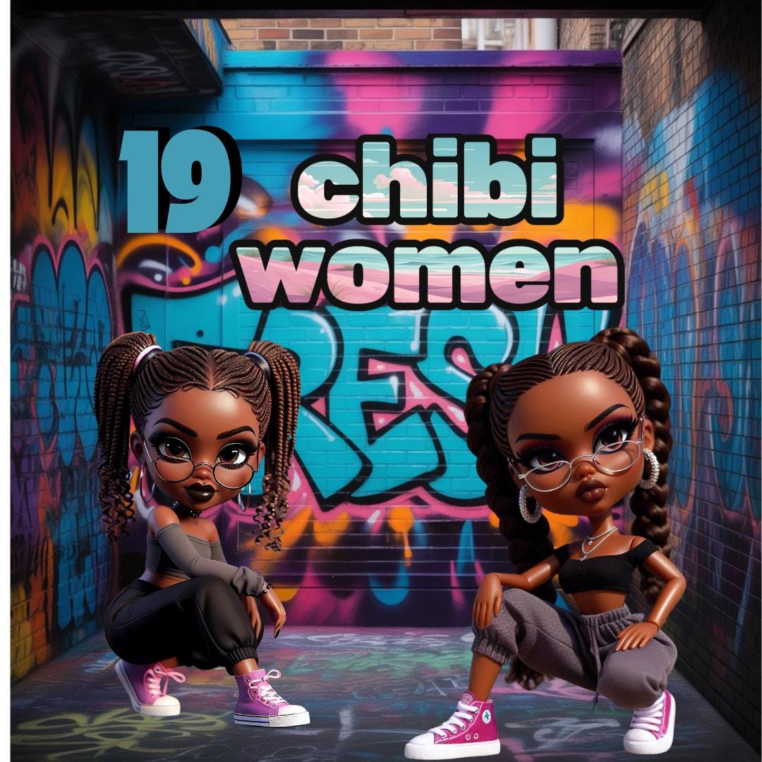 Chibi Bratz Style Clipart Bundle Hyper Realist Chibi - Etsy UK