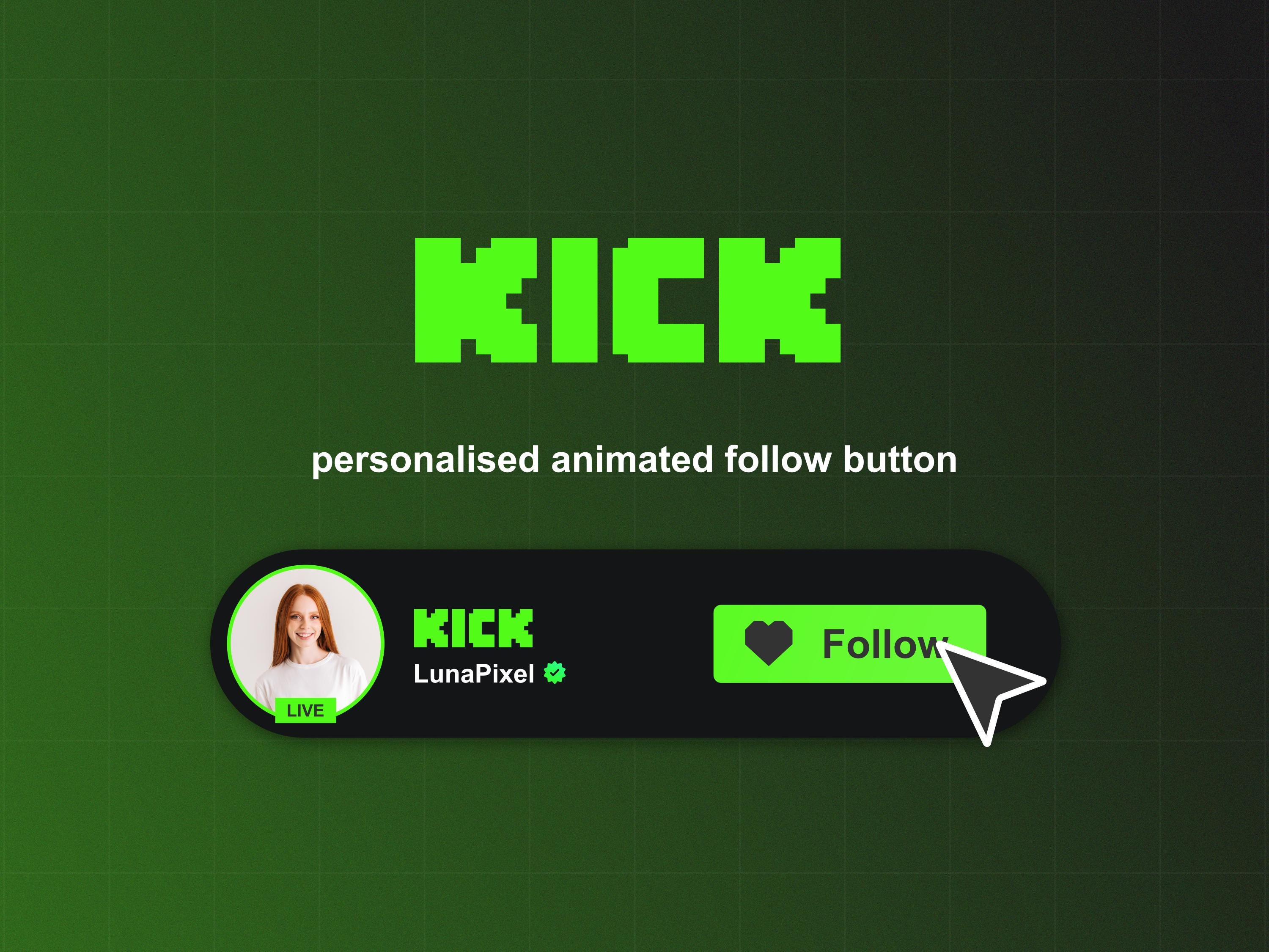 Personalised Animated Kick Follow Button Overlay - Etsy