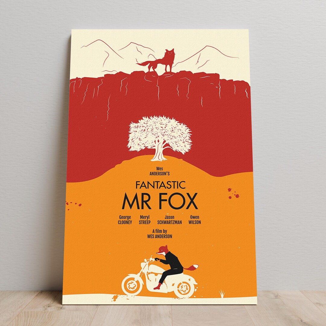 Fantastic Mr Fox Poster, Wes Anderson Wall Art, Rolled Canvas Print ...