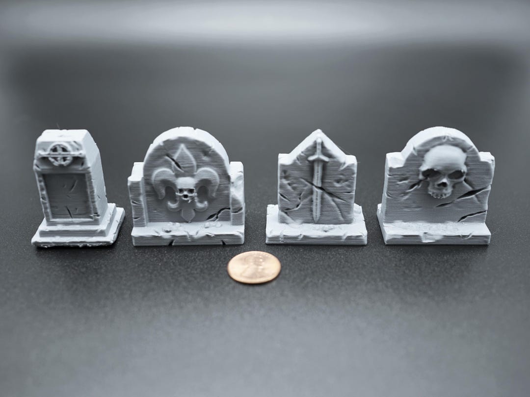 Mini Cemetery Headstones – Set of 4 (1:12 Scale) - Etsy