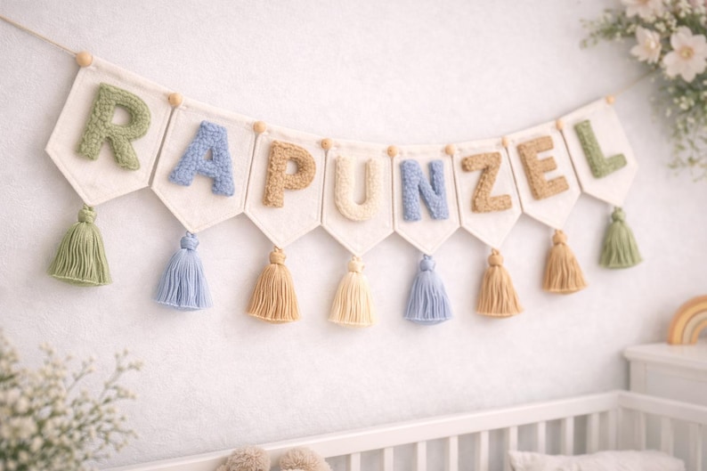 Personalized Punch Needle Name Banner |custom Nursery Wall Decor , Baby ...