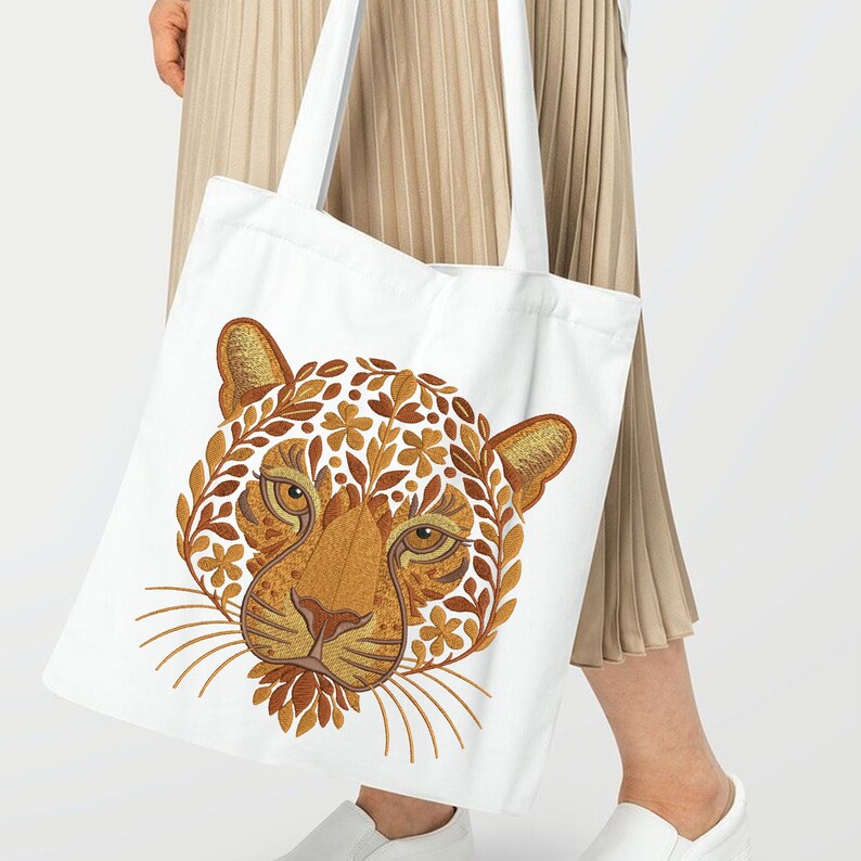 Leopard Head Embroidery Design, Jungle Animal Machine Embroidery ...