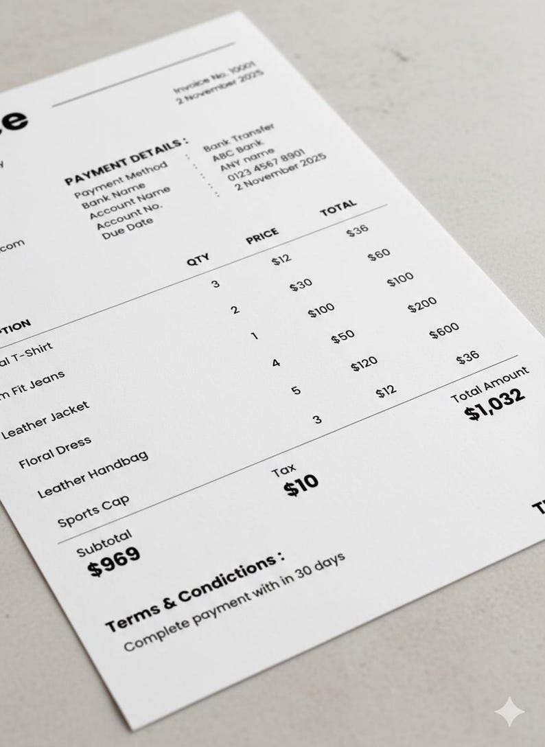 Editable Business Invoice Canva Template Printable | Small Business ...
