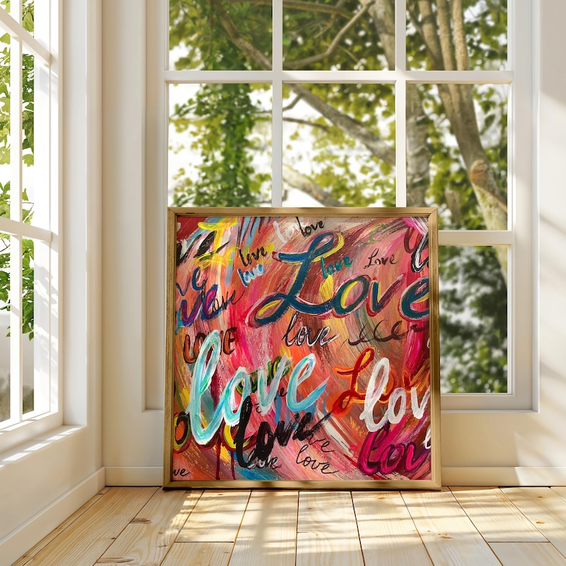 Colorful Graffiti LOVE Wall Art Print: Abstract Urban Street Style Home ...