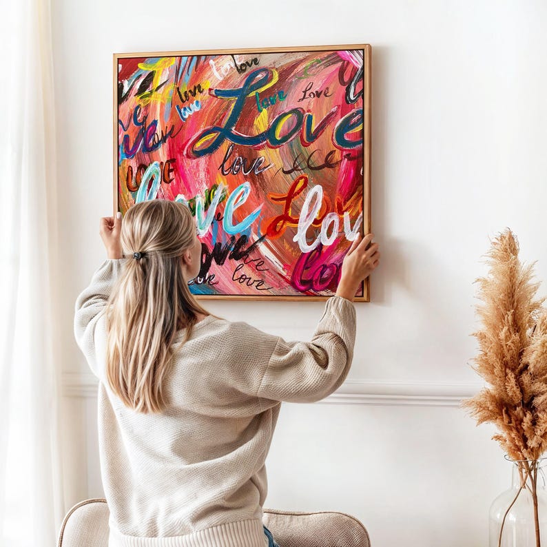Colorful Graffiti LOVE Wall Art Print: Abstract Urban Street Style Home ...