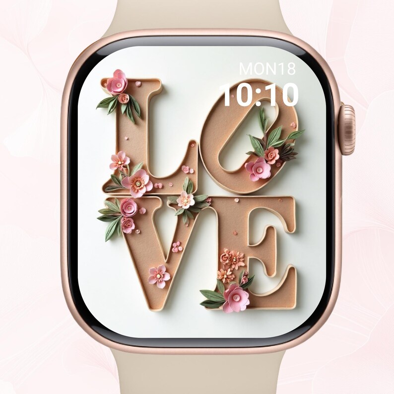 Quilling Paper Apple Watch Wallpaper, Valentine Watch Face, Kawaii ...