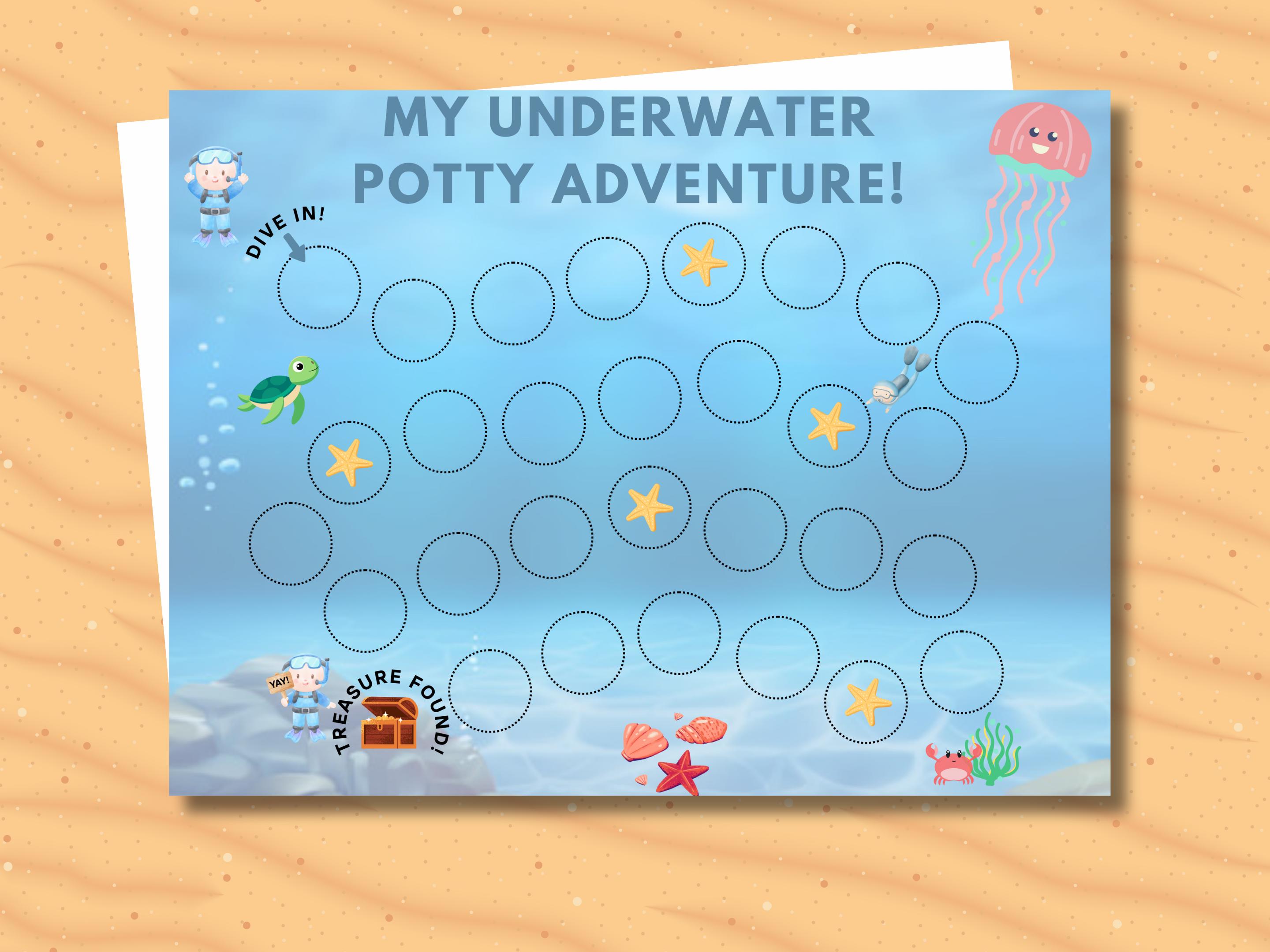 Underwater Potty Training Chart: Toddler Reward Sticker Chart (PDF) - Etsy