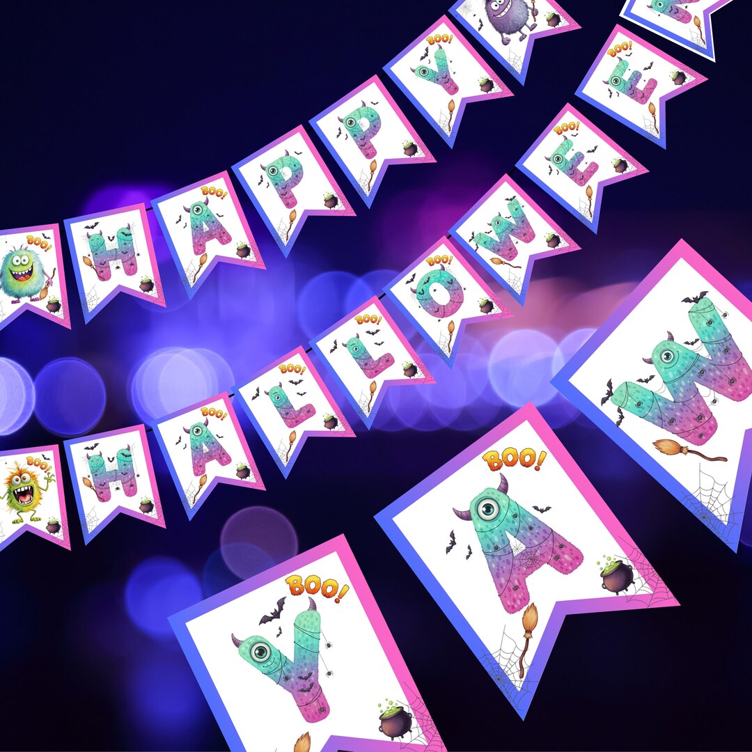 Happy Halloween Printable Banners, Party Decorations,instant Download ...